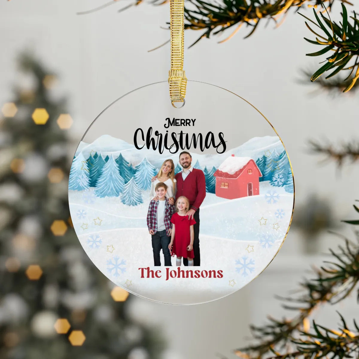 Family Photo Christmas Ornament - Acrylic – Fabulous Portrait
